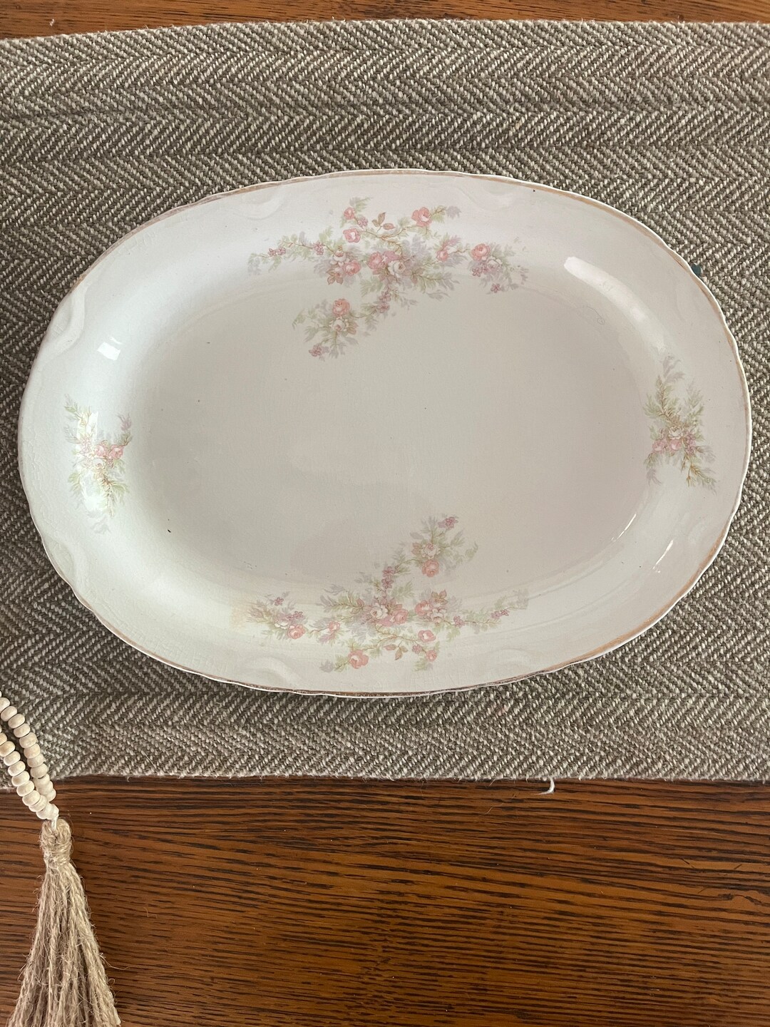 Dresden China Platter - Floral Ironstone Platter - Etsy