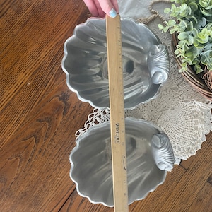 Vintage Shell Bowl - Pewter / Aluminum Shell Dish - Etsy