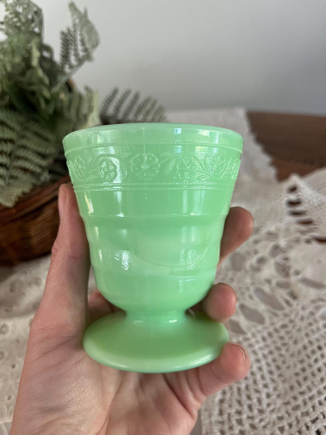 Antique RARE Mckee Jadeite Sherbert Cup - Footed Glass - 5.5 Ounce ...
