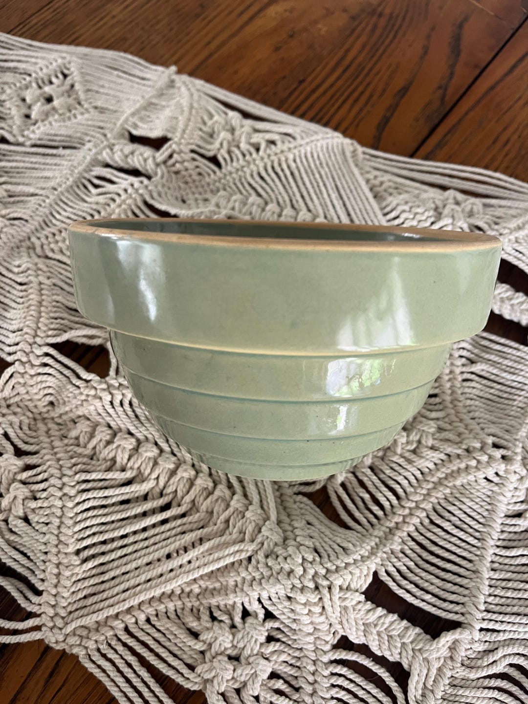 Vintage Over and Back Green Beehive Bowl - 6” Mixing Bowl Light Green ...