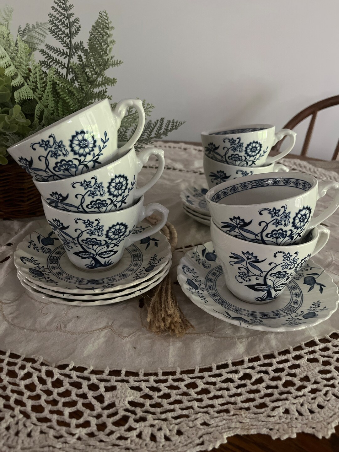 J&G Meaking Nordic Tea Cup and Saucer Set set of 7 Ironstone Cup Set - Etsy