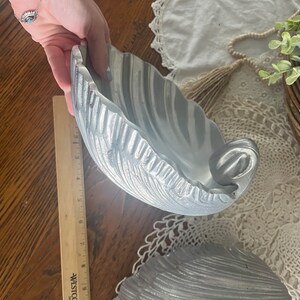 Vintage Shell Bowl - Pewter / Aluminum Shell Dish - Etsy