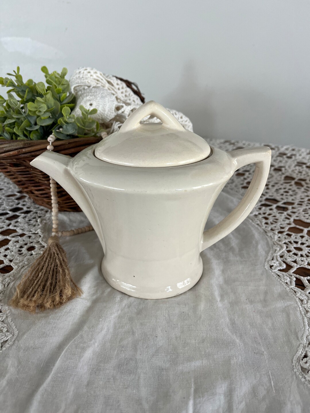 Antique Mccoy Pottery Ivory Teapot - Etsy