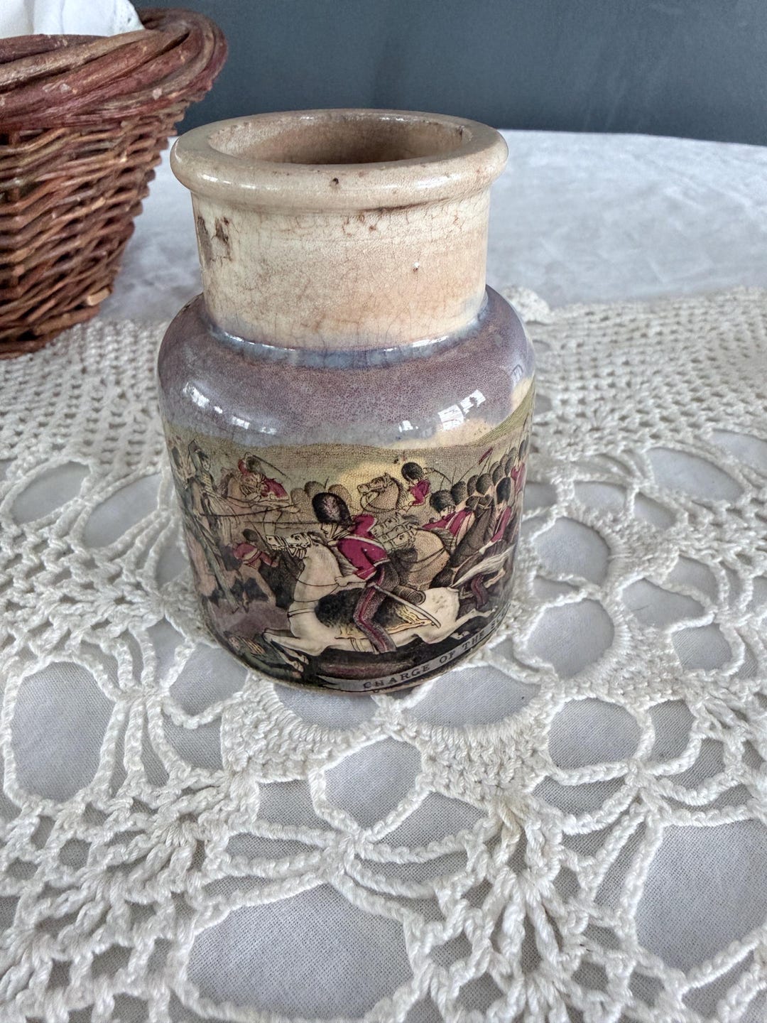 Antique Prattware Crock – Crimean War Battle Scene, Stoneware Jar - Etsy