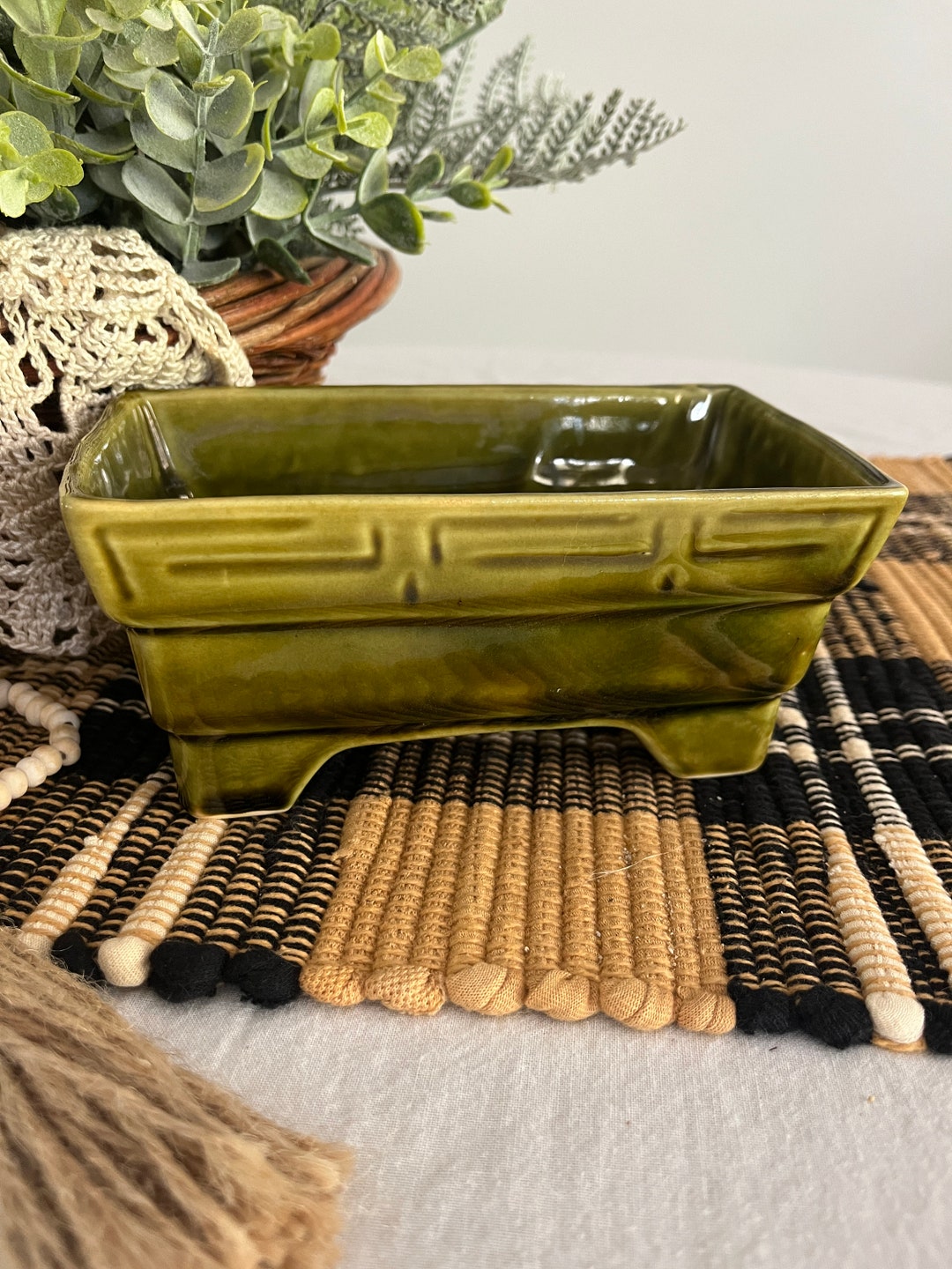 MCM Ceramic Succulent Planter - Vintage Brush Planter - 109-6 Brush USA ...