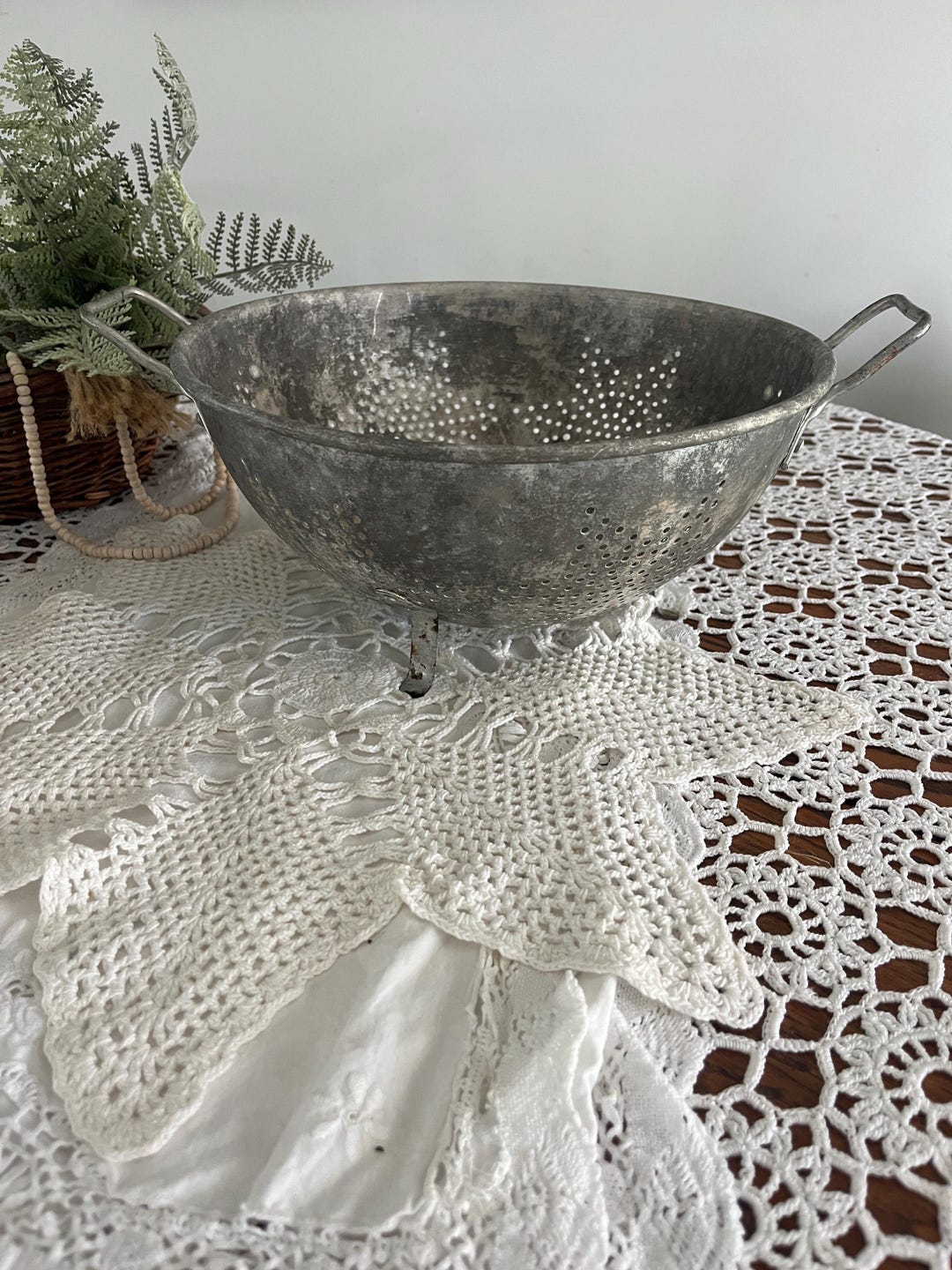 Large Vintage Aluminum Colander - Star Pattern Strainer - Etsy