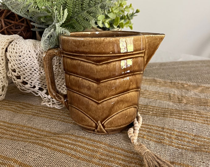 Vintage Mccoy Pitcher Brown Wave Stone China Pitcher - Etsy