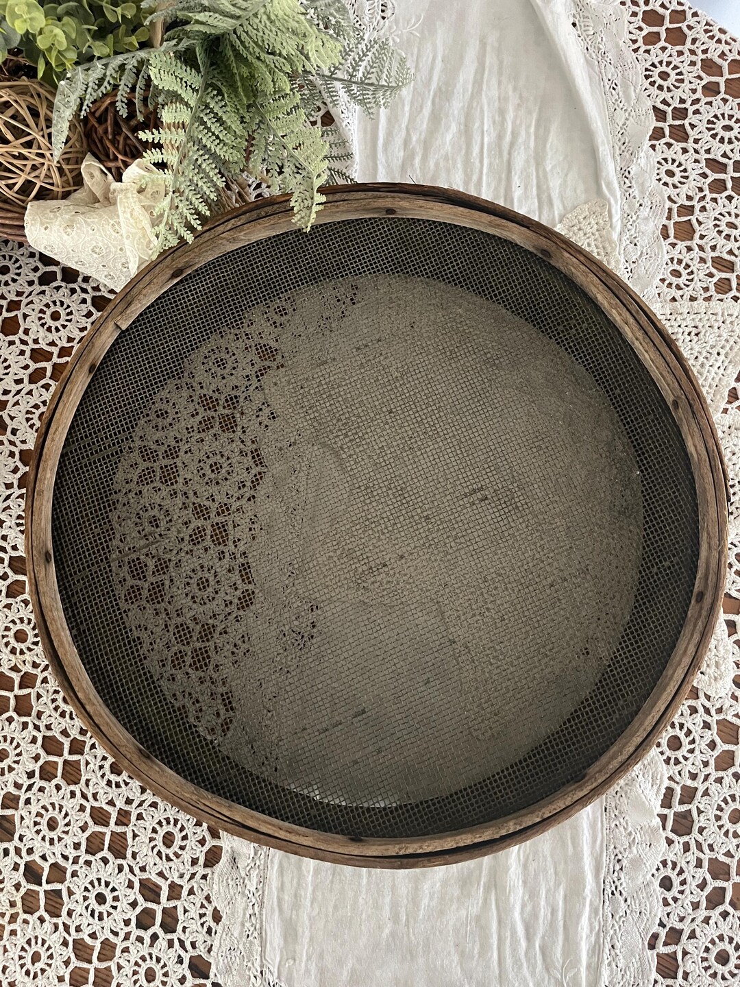 Antique Sifter / Sieve Bentwood Primitive Grain Sifter / Strainer Prim ...