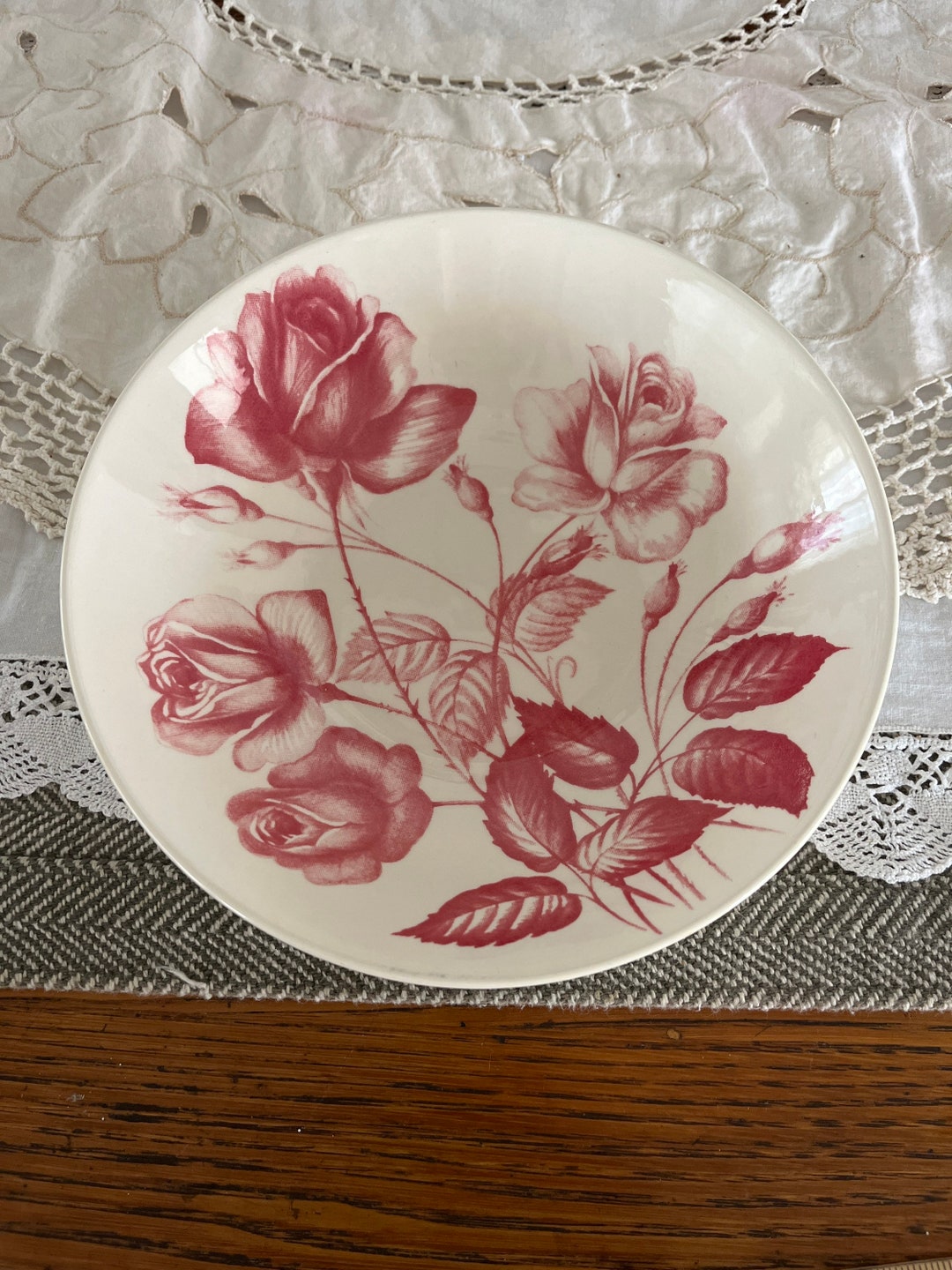 Homer Laughlin Dura-print Rose Serving Bowl - Etsy