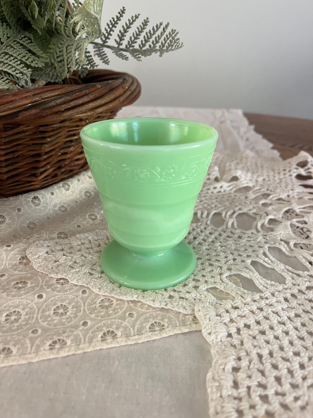 Antique RARE Mckee Jadeite Sherbert Cup - Footed Glass - 5.5 Ounce ...