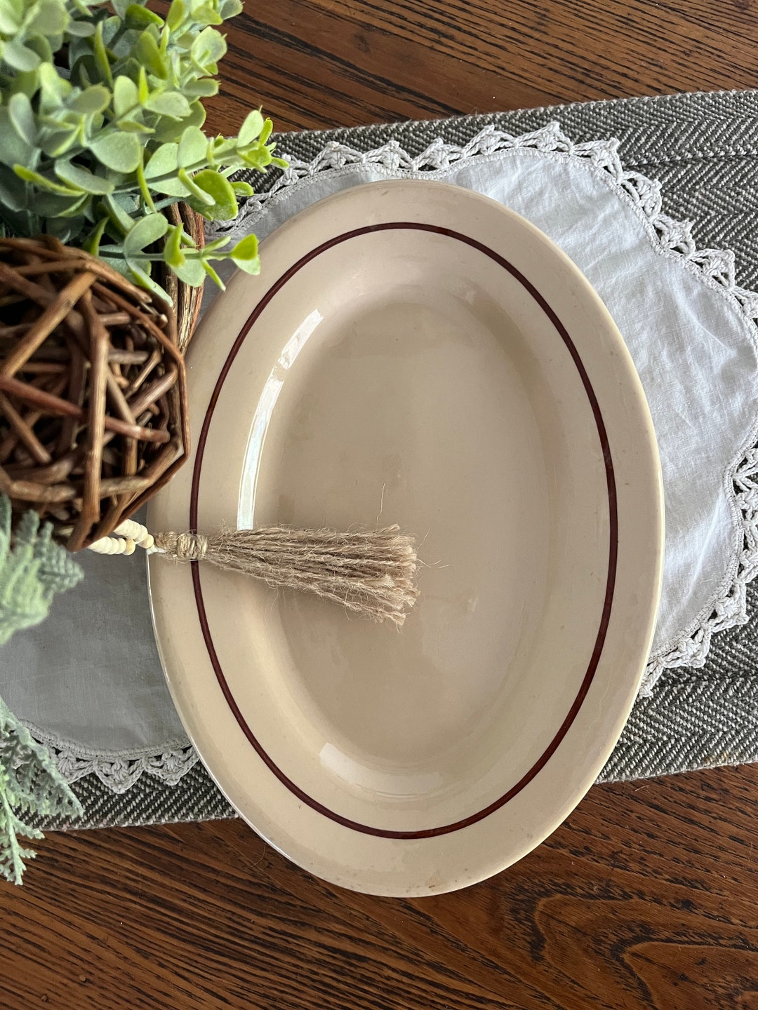 Buffalo China Platter - Cafe With Brown Stripe Restaurantware - Etsy