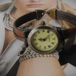 Handmade Leather Watch for Women. Women's Wrist Watch With Custom Size ...