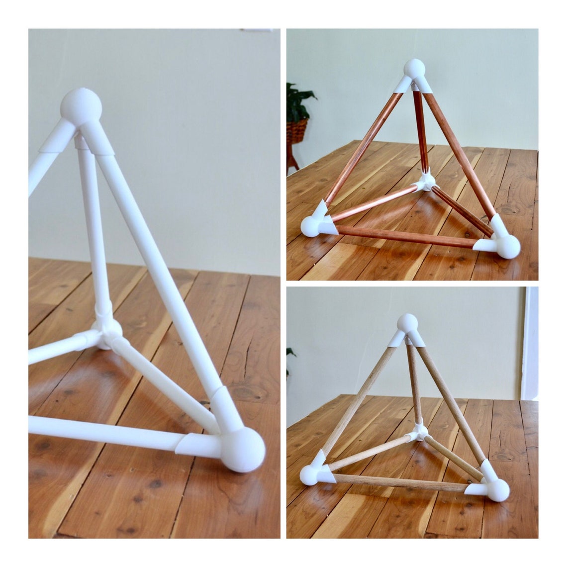 Triangular Centerpieces - Copper, Wood, All-white - Wedding ...