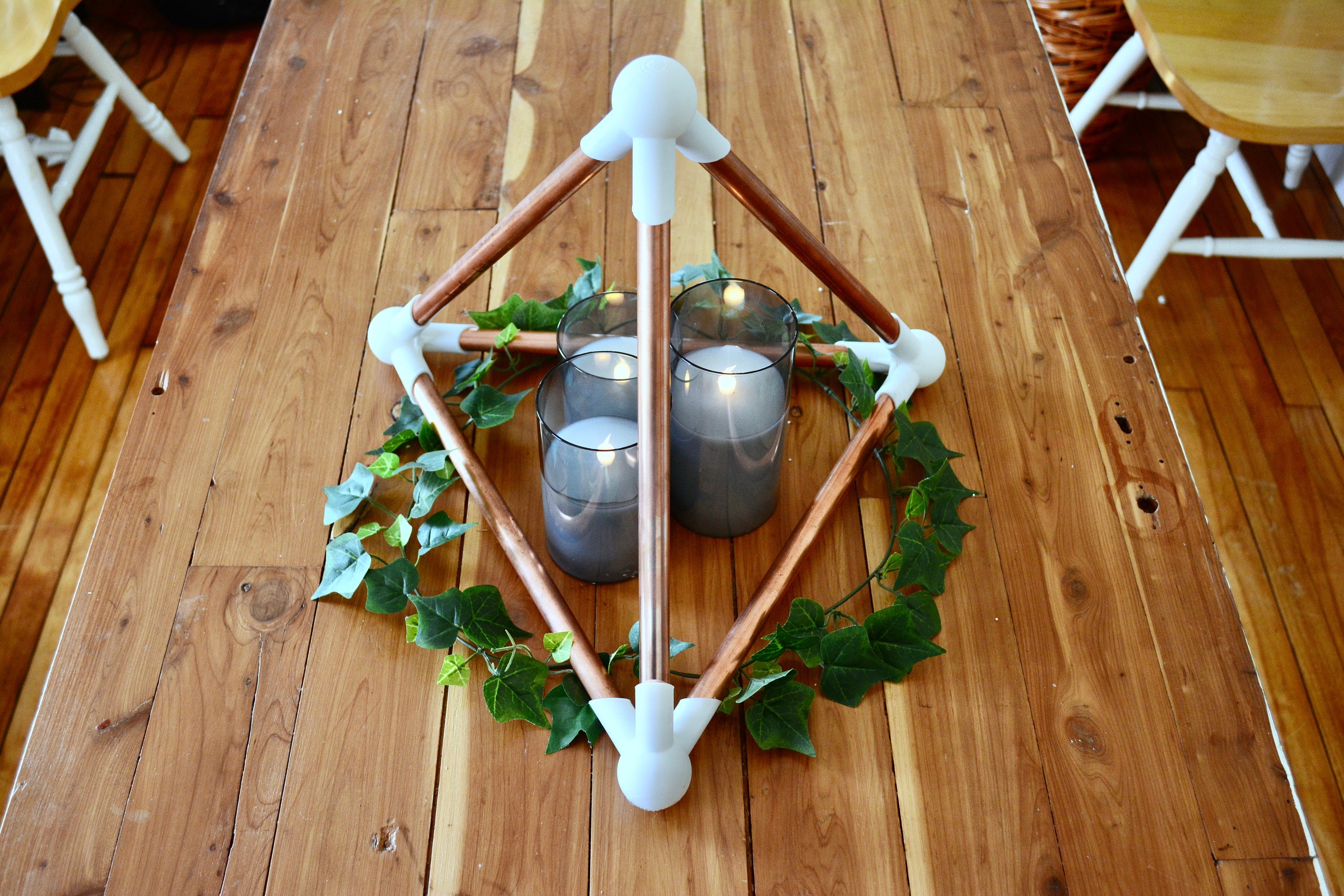 Triangular Centerpieces - Copper, Wood, All-white - Wedding ...