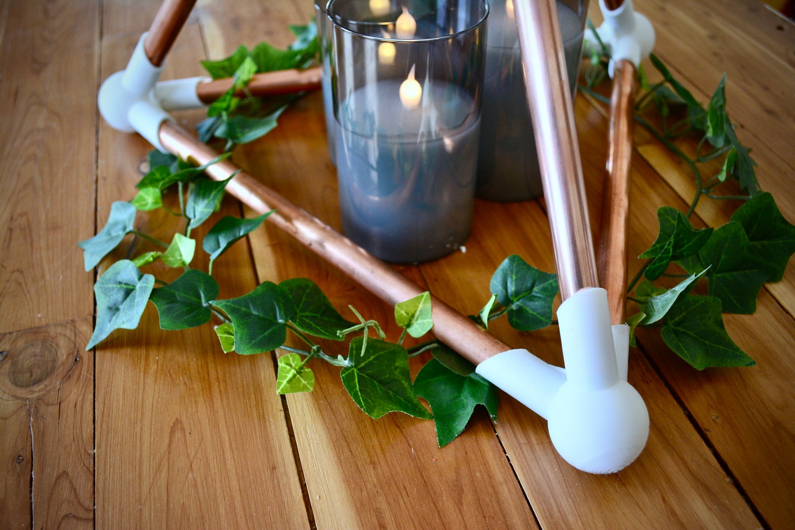 Triangular Centerpieces - Copper, Wood, All-white - Wedding ...