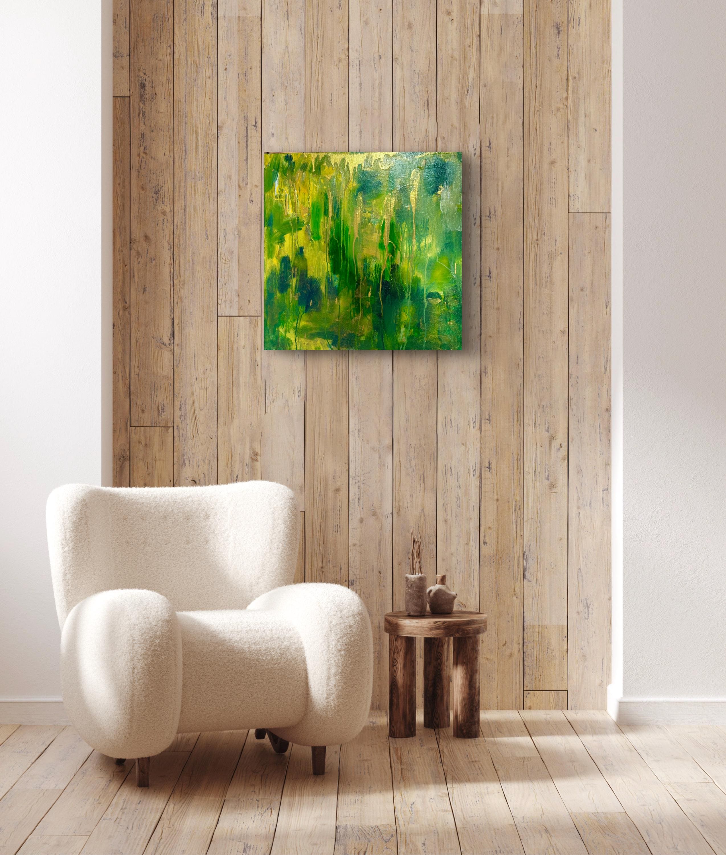Green Abstract Original Art , Green Wall Art, Green Canvas Painting ...
