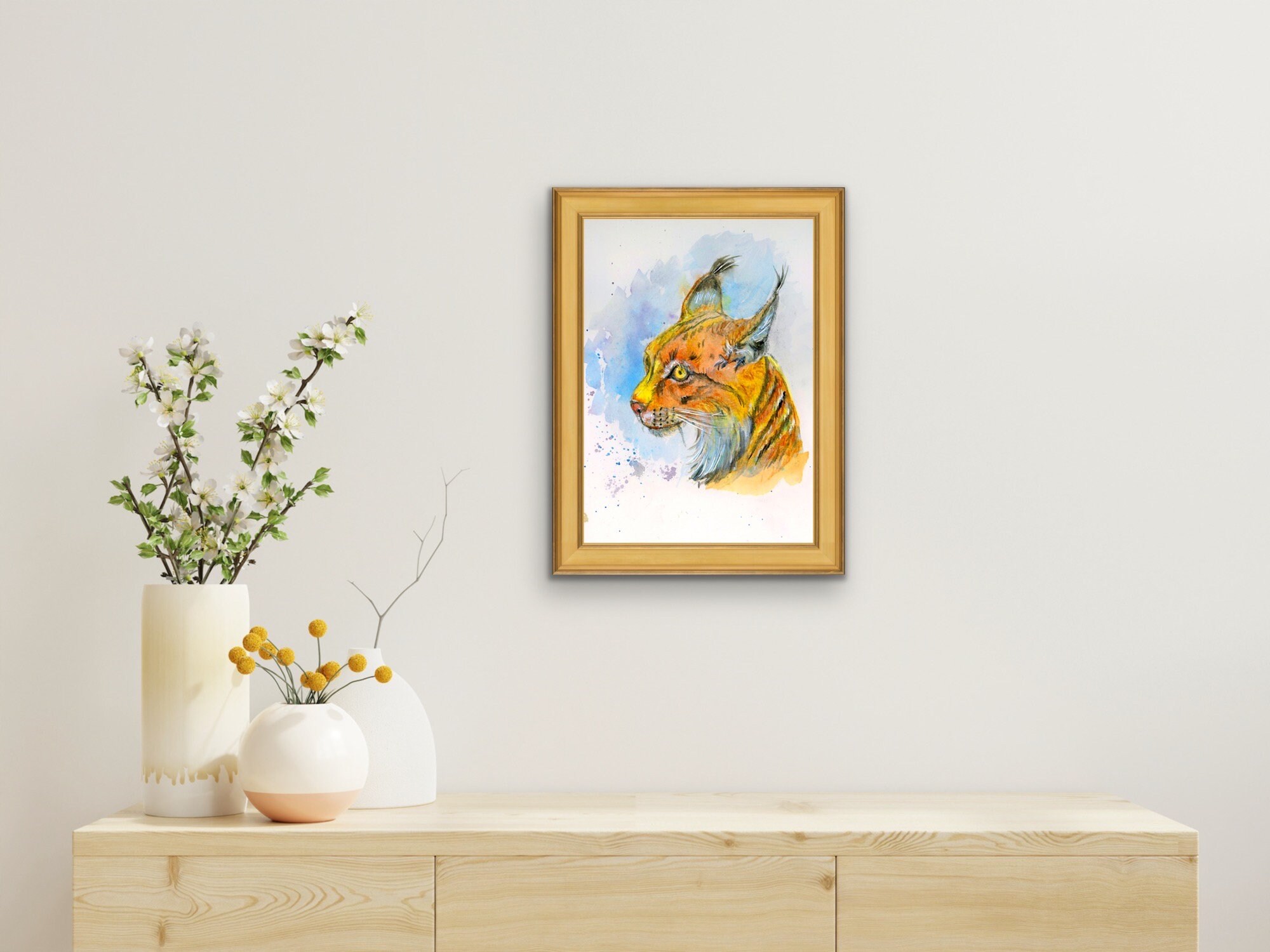 Art Print Bobcat, Watercolor Bobcat, Wall Art Decor Bobcat, Artwork ...