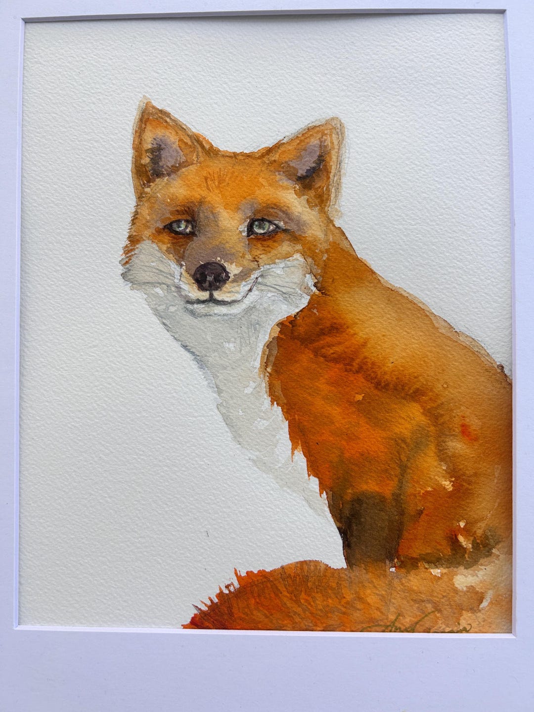 Fox Original Art, Fox Original Art, Fox Original Watercolor, Fox at ...