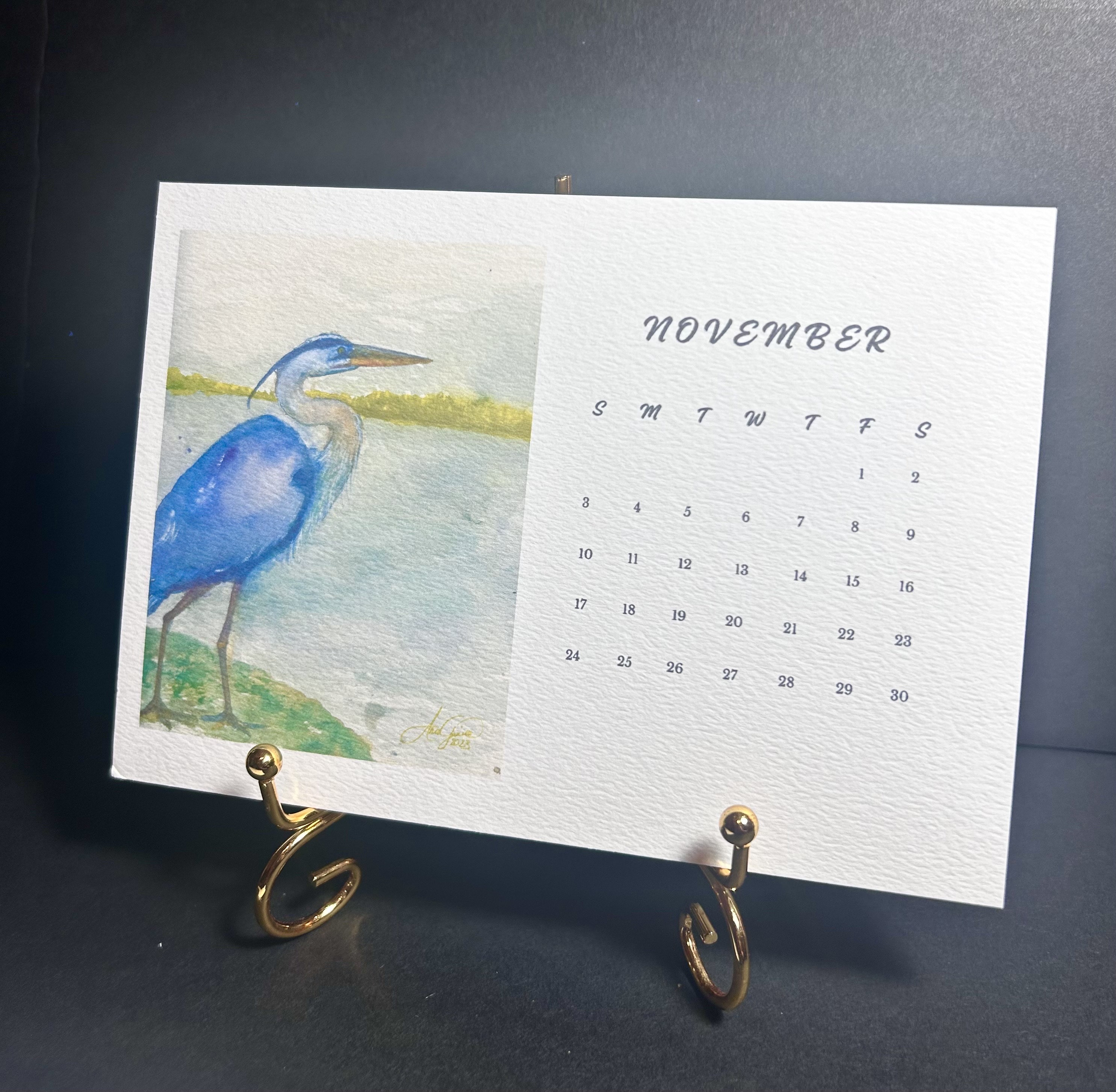 Calendar 2024, Art Calendar, Watercolor Calendar Bird, Art Birds, Birds ...