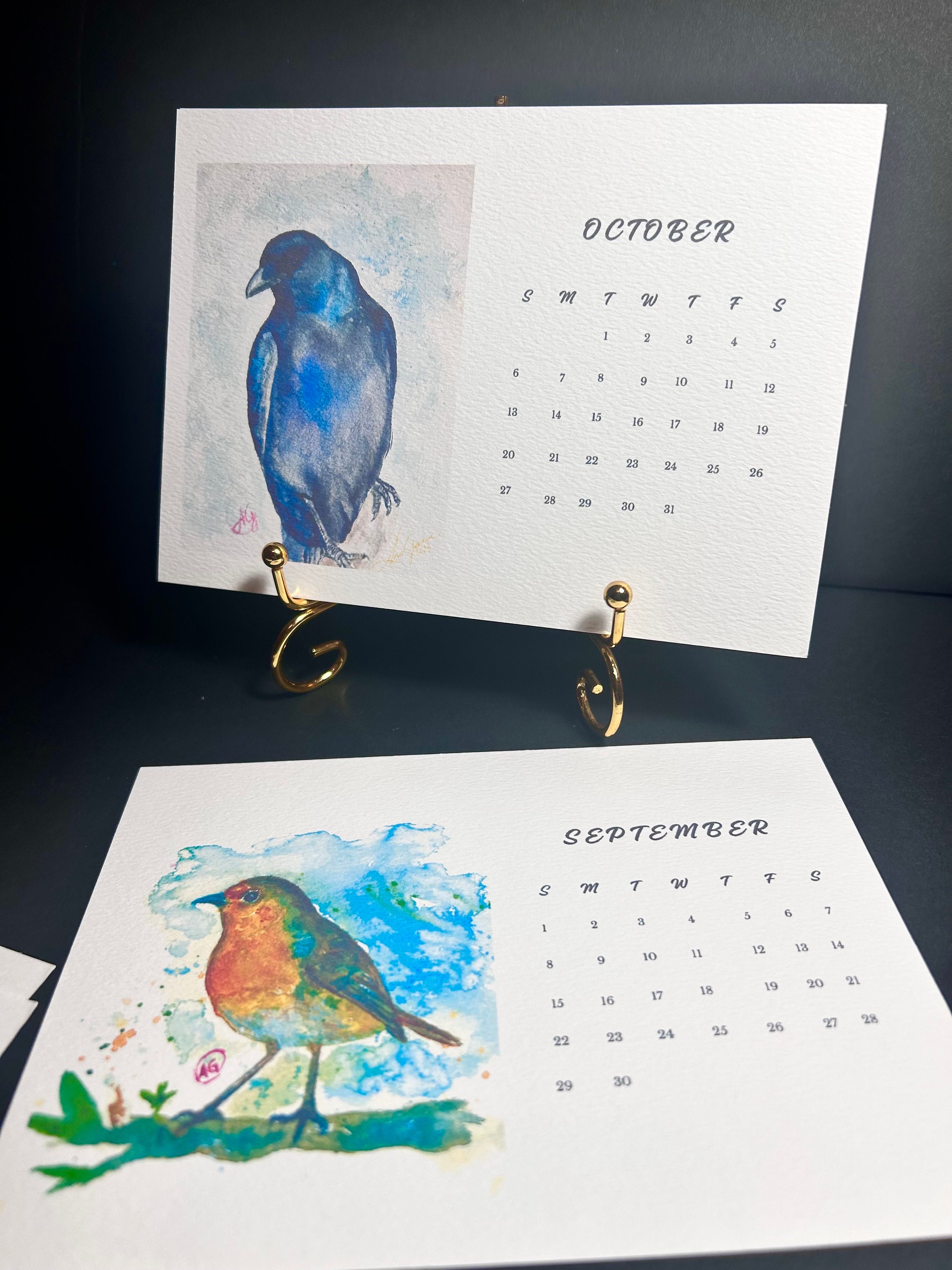 Calendar 2024, Art Calendar, Watercolor Calendar Bird, Art Birds, Birds ...