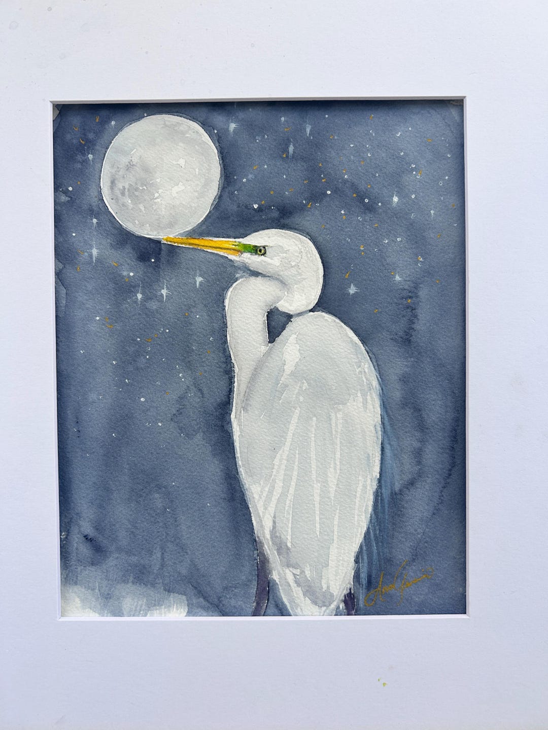 Egret Magical Art, Egret Original Art, Egret Original Watercolor, Egret ...