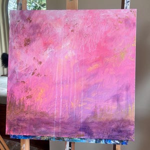 Light Pink Abstract Artwork, Extra Large Wall Painting, Minimalist ...