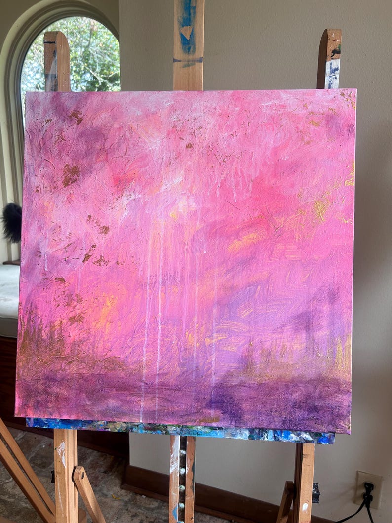 Light Pink Abstract Artwork, Extra Large Wall Painting, Minimalist ...