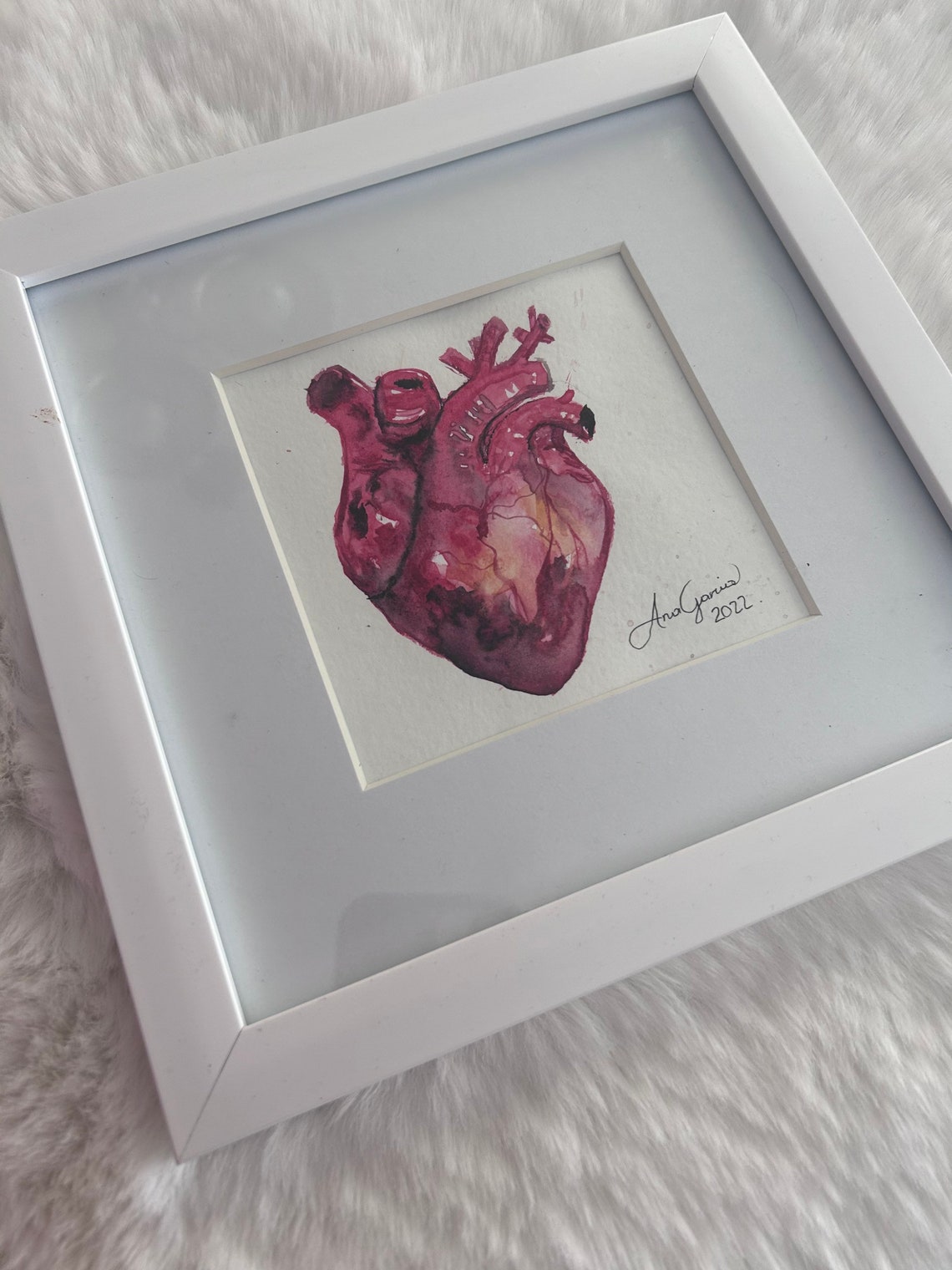 Human Heart Art, Human Heart Artwork Prints, Anatomical Heart, Heart ...