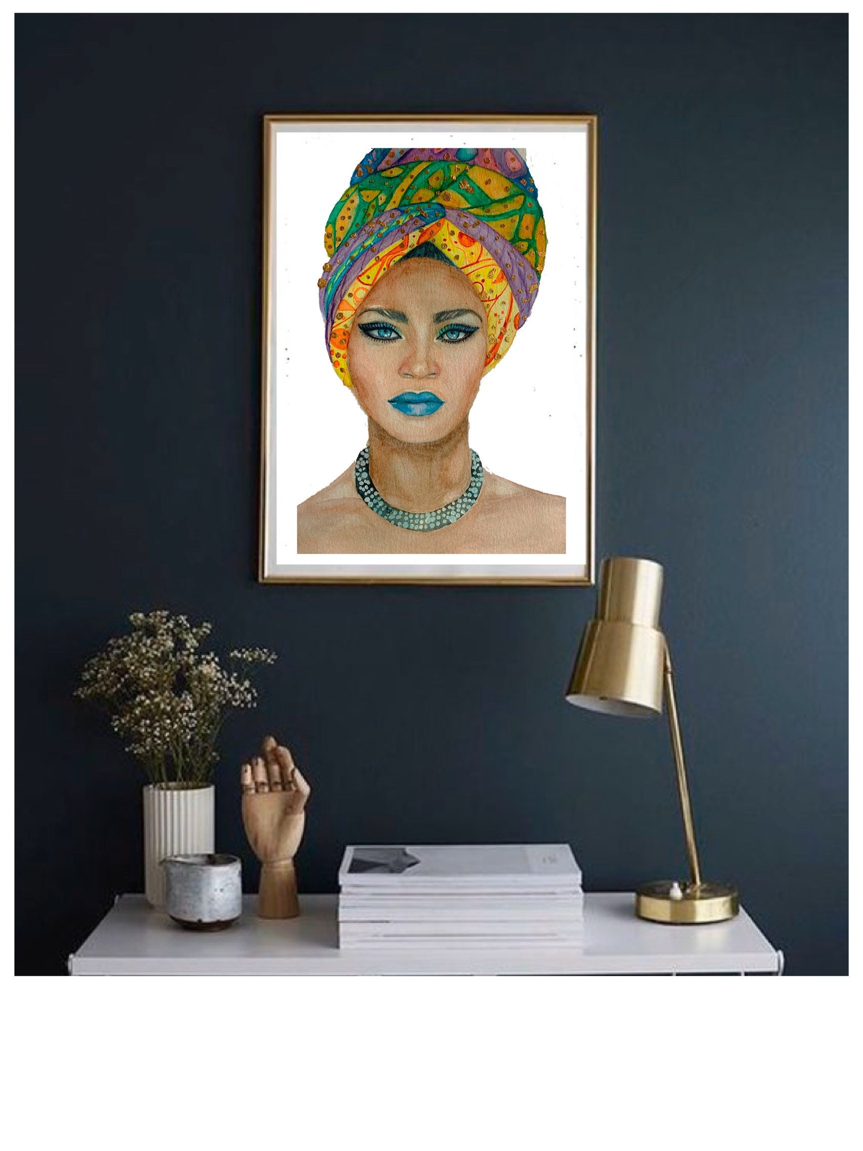 Expressionistisches Portrait Gemälde, Kunst schwarze Frau, Femenine ...