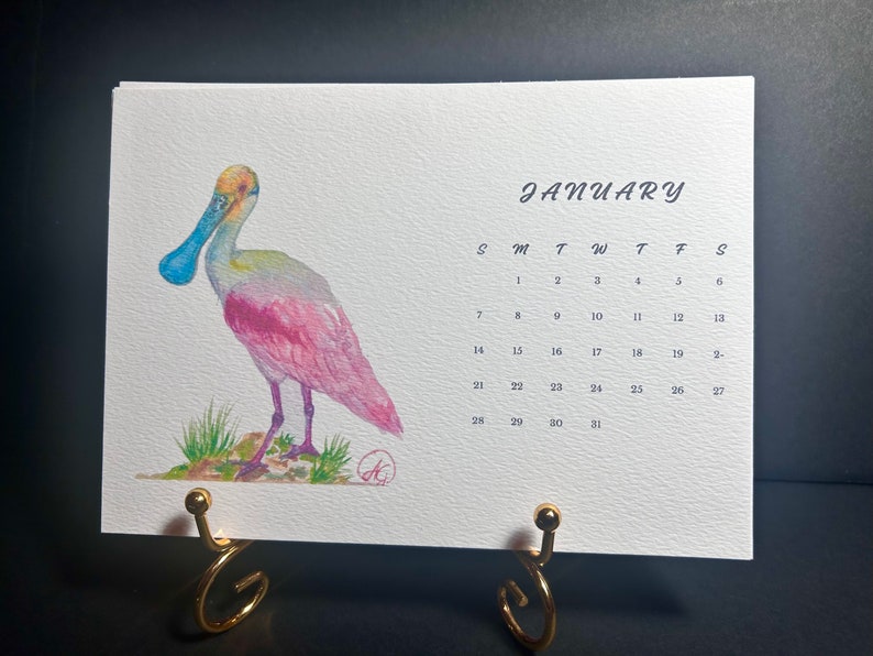 Calendar 2024, Art Calendar, Watercolor Calendar Bird, Art Birds, Birds ...