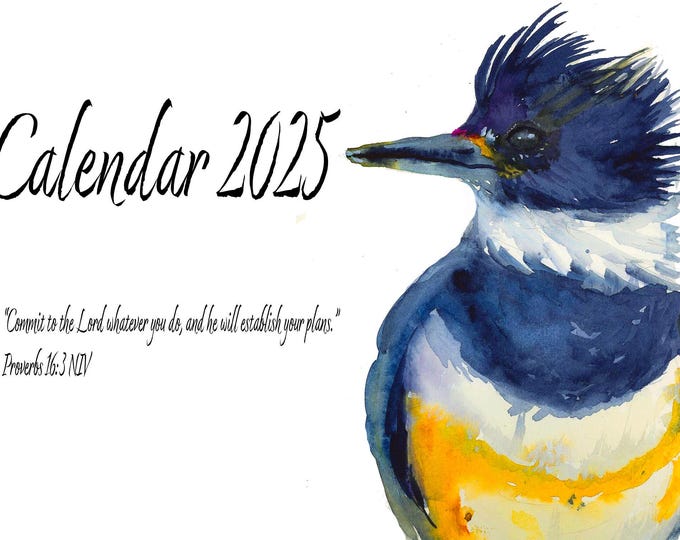 Calendar 2025, Art Calendar, Watercolor Calendar Birds, Art Birds ...