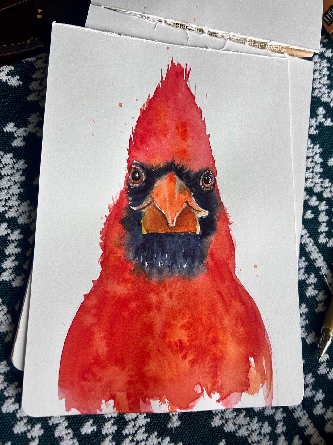 Cardinal Bird Original Watercolor Painting Cardinal Art Bird Original ...