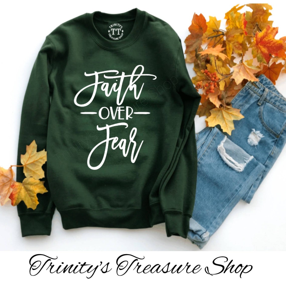 Faith Over Fear Sweatshirt Fall Sweatshirt Christian | Etsy