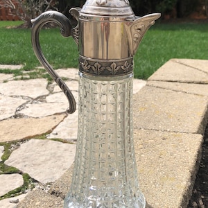 Vintage Primrose Silver & Glass Pitcher - Etsy