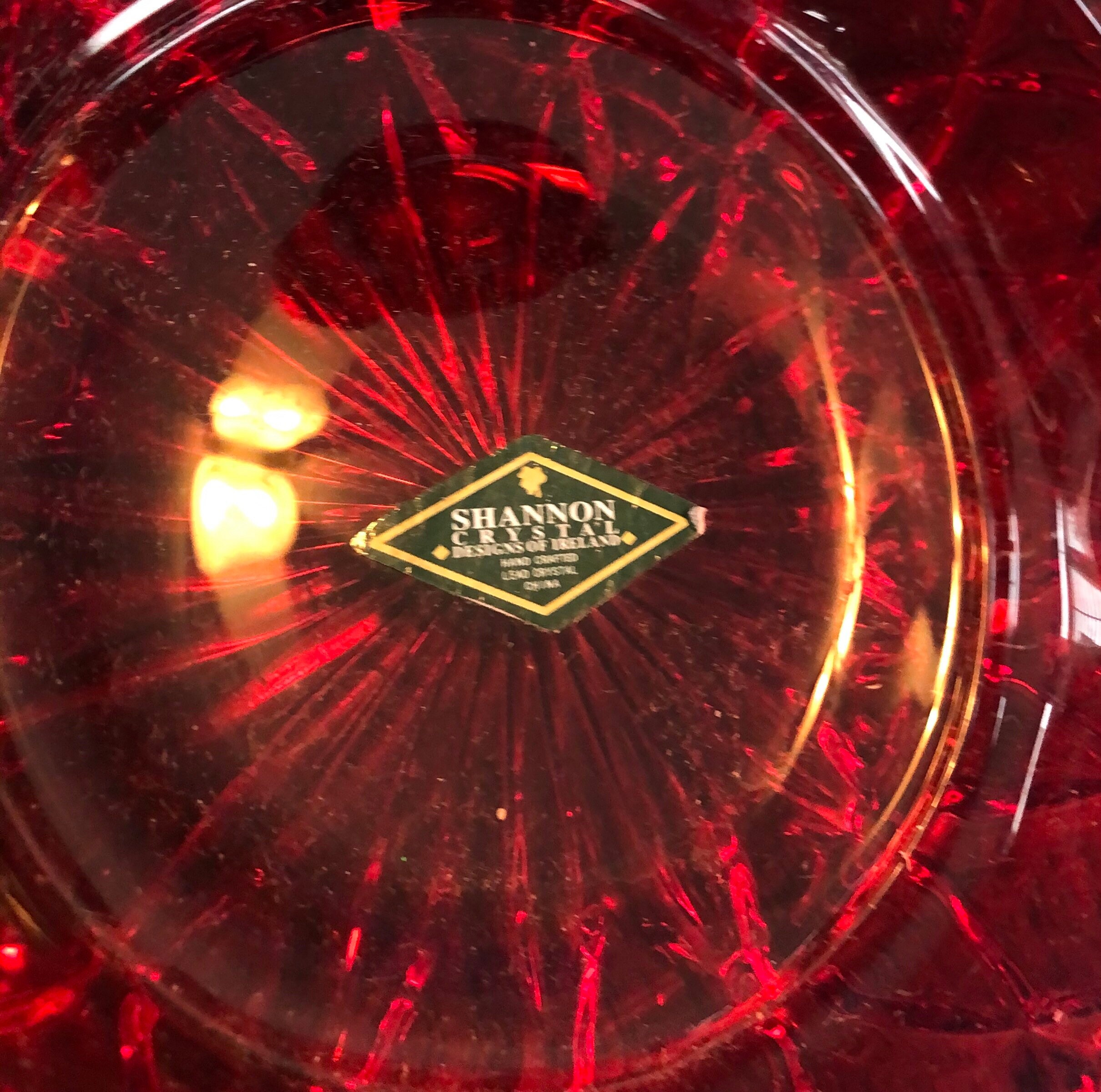 Vintage Red Cut Crystal Decorative Dish - Etsy