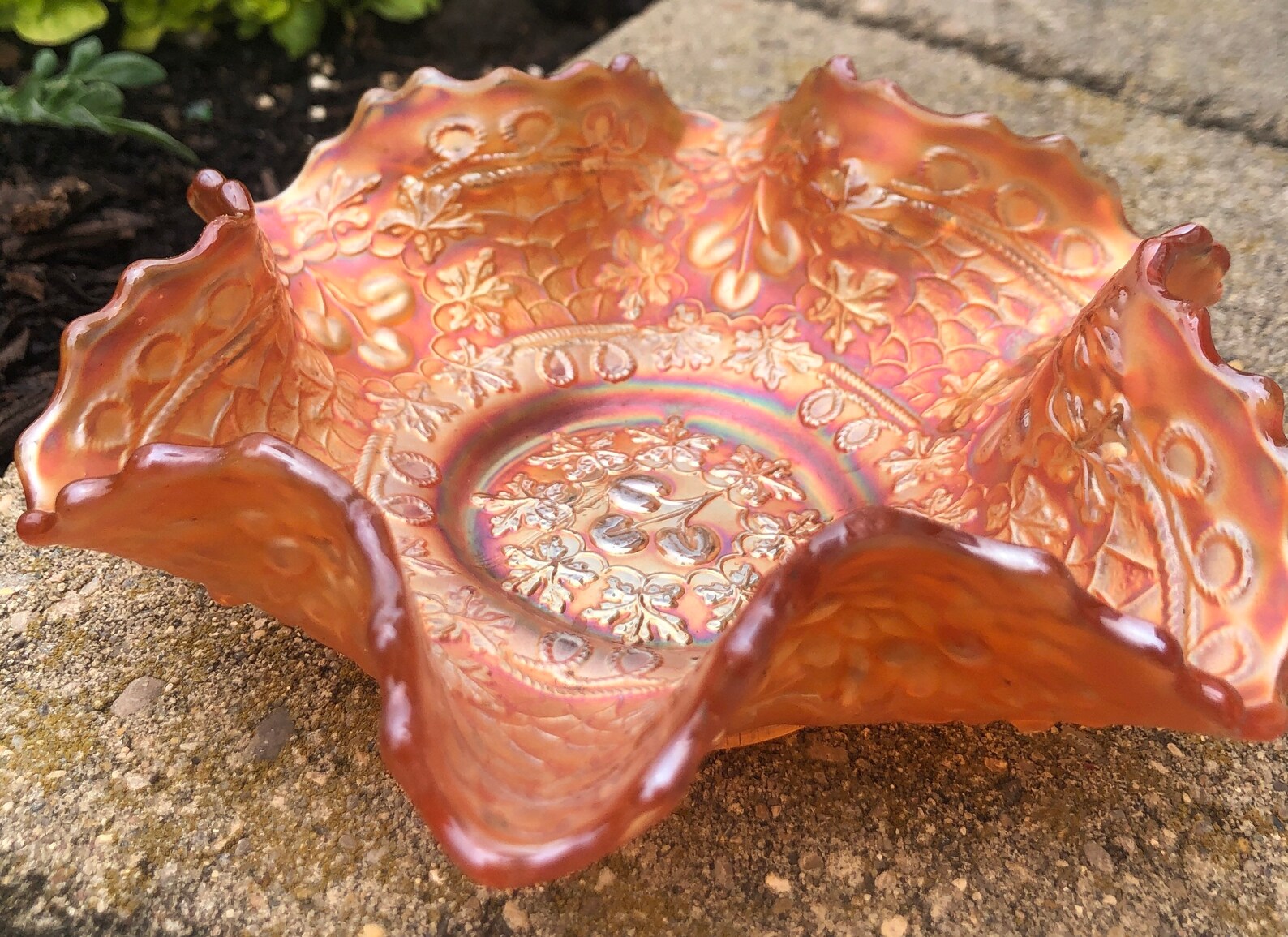 1914 Fenton cherry Chain Marigold Carnival Glass 6 Berry - Etsy