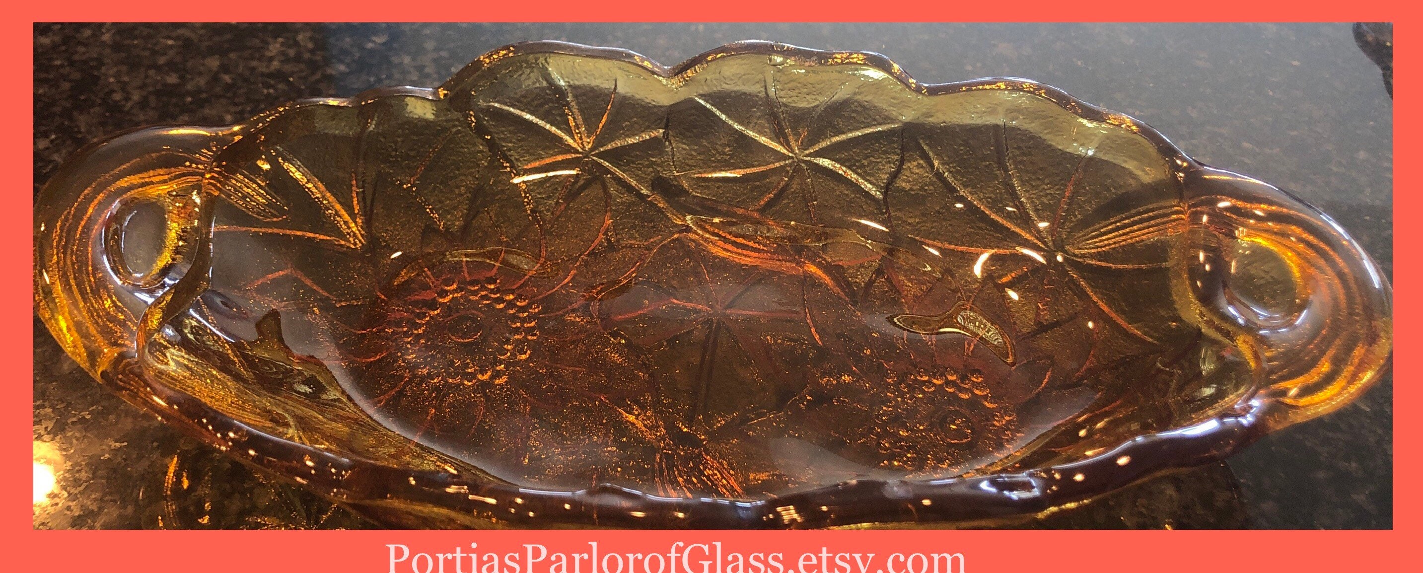 Amber or Marigold Carnival Glass Lily Pons Pickle Dish | Etsy