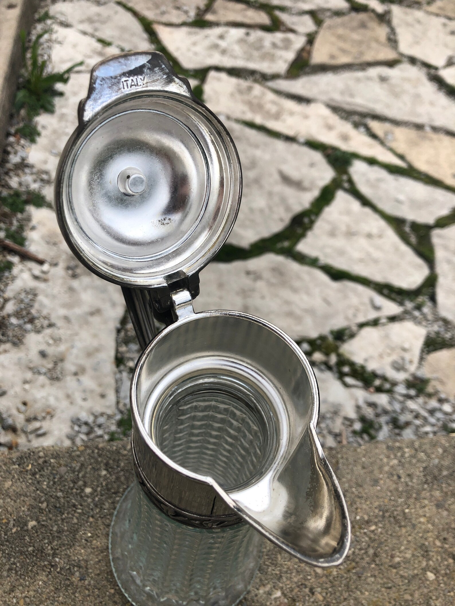 Vintage Primrose Silver & Glass Pitcher - Etsy