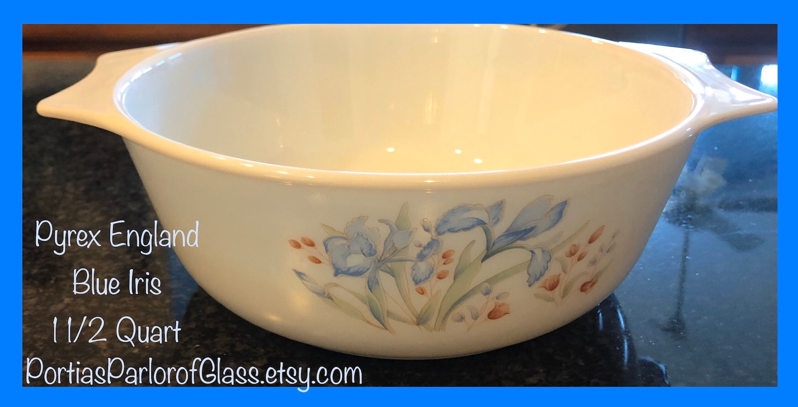 Pyrex England/ Corelle Blue Iris (shadow Iris) Milk Glass - Etsy