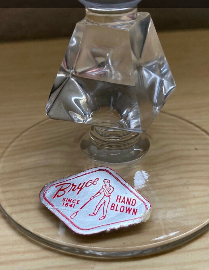 Vintage Yellow Bryce Crystal 4 Goblet Set - Etsy