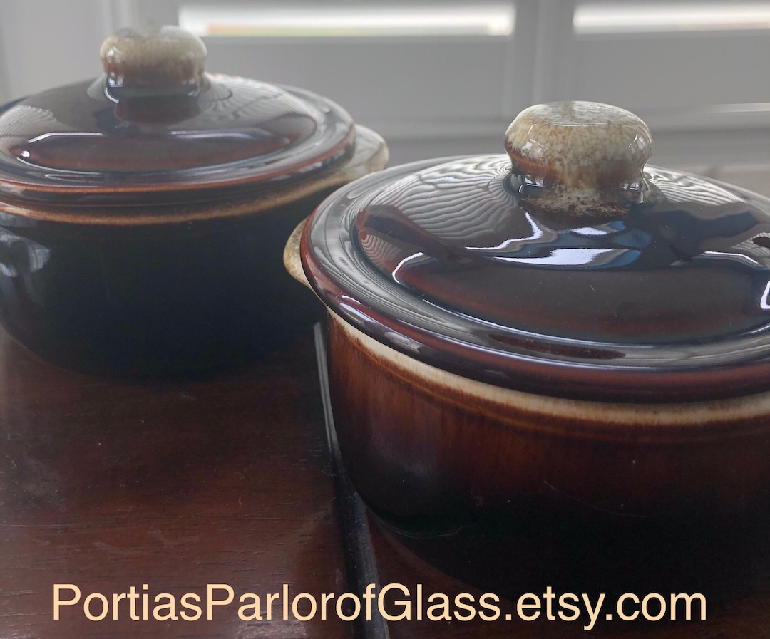 Two (2) Vintage Brown Drip Bean Crocks - Etsy