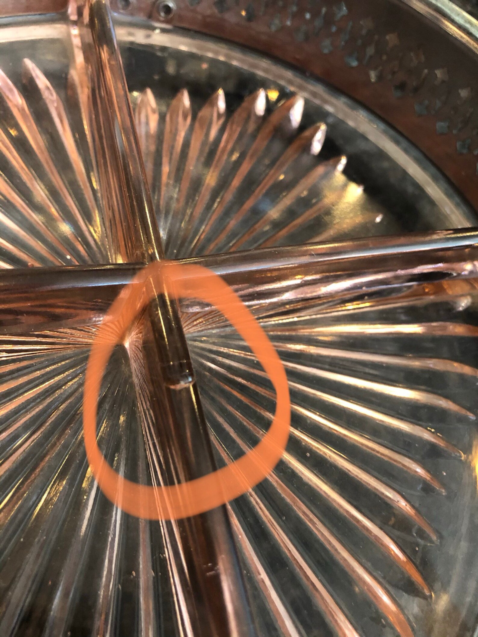 Pink Depression Glass Divided Tray & Metal Basket Holder - Etsy