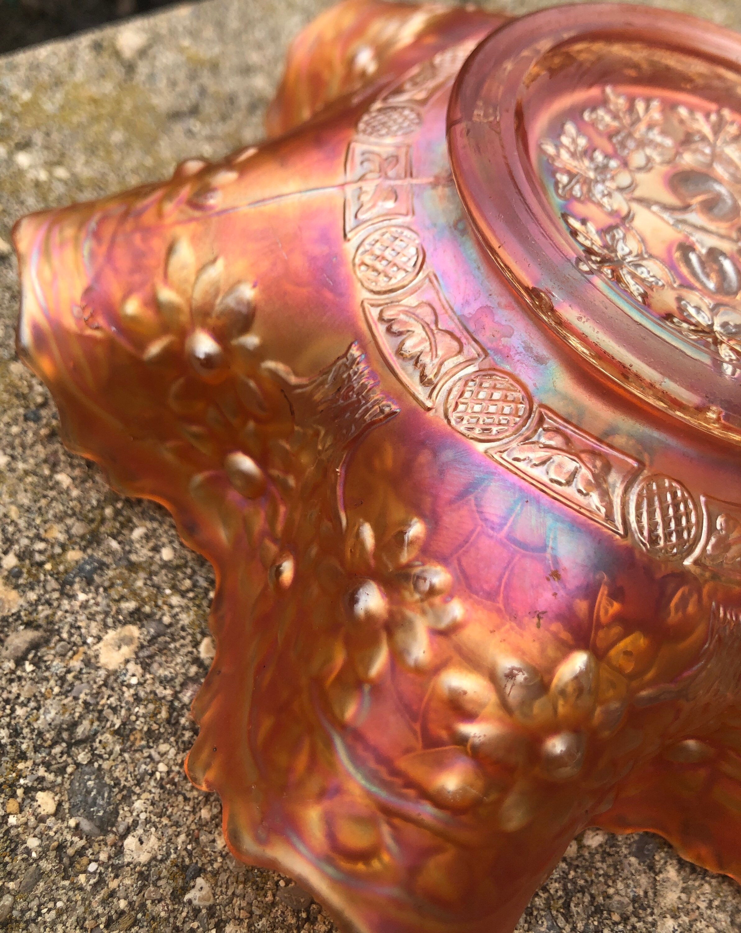 1914 Fenton cherry Chain Marigold Carnival Glass 6 Berry - Etsy