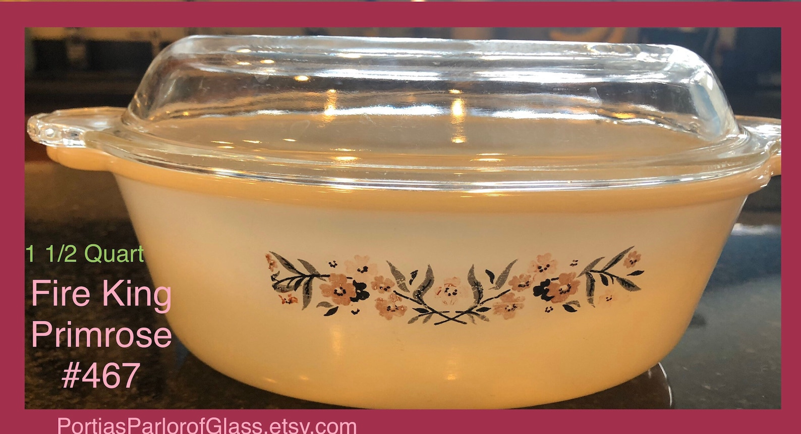1960s Fire King Primrose Casserole Bowl & Lid 467 - Etsy