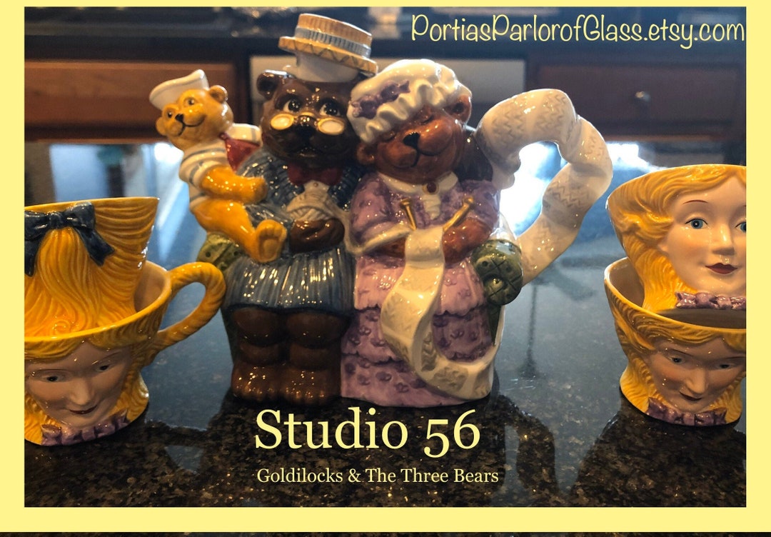 Studio 56 Storybook Complete Set - Three Bears Teapot & 4 Goldilocks ...