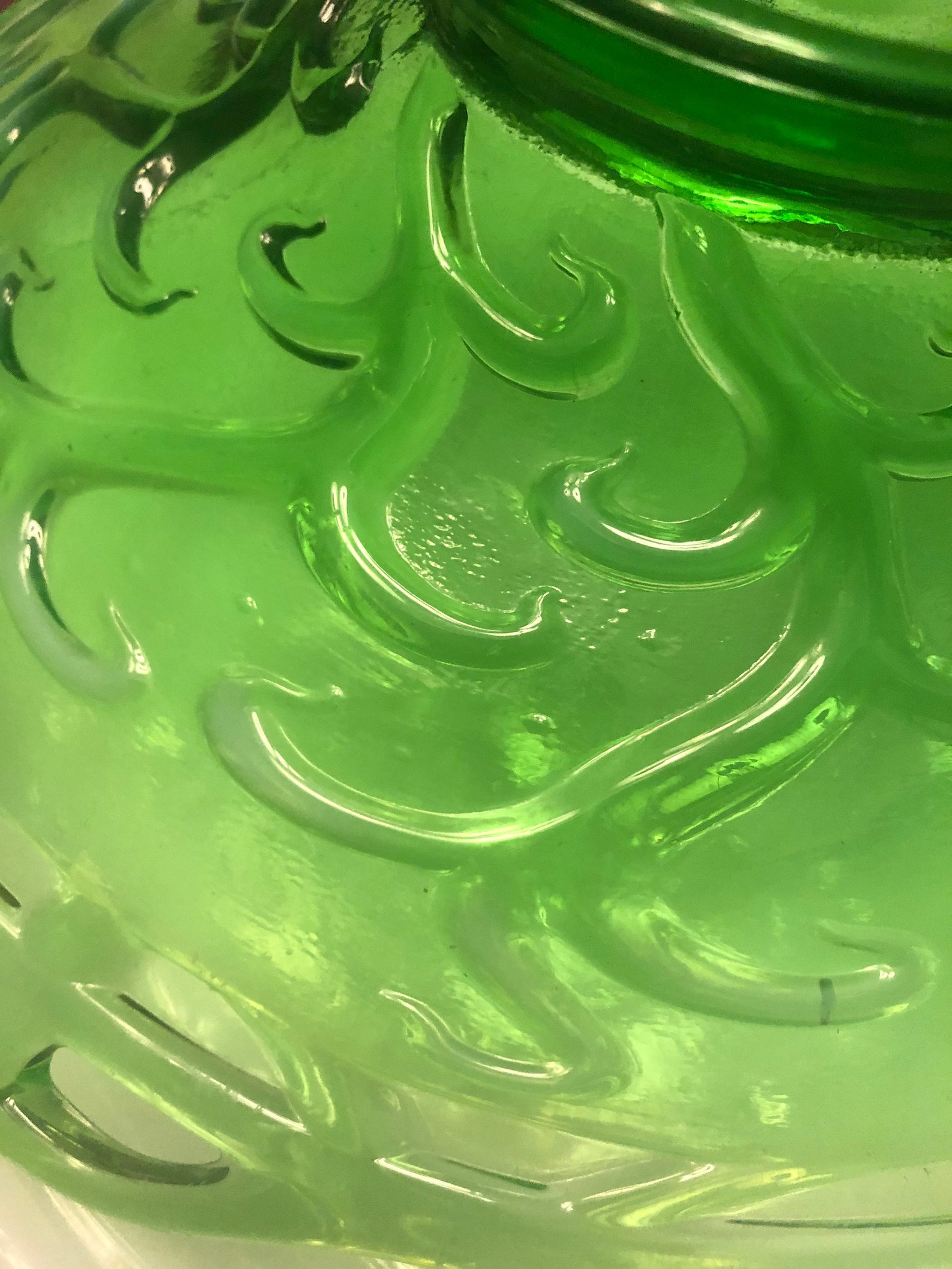 Green Opalescent Jefferson Glass Bowl | Etsy