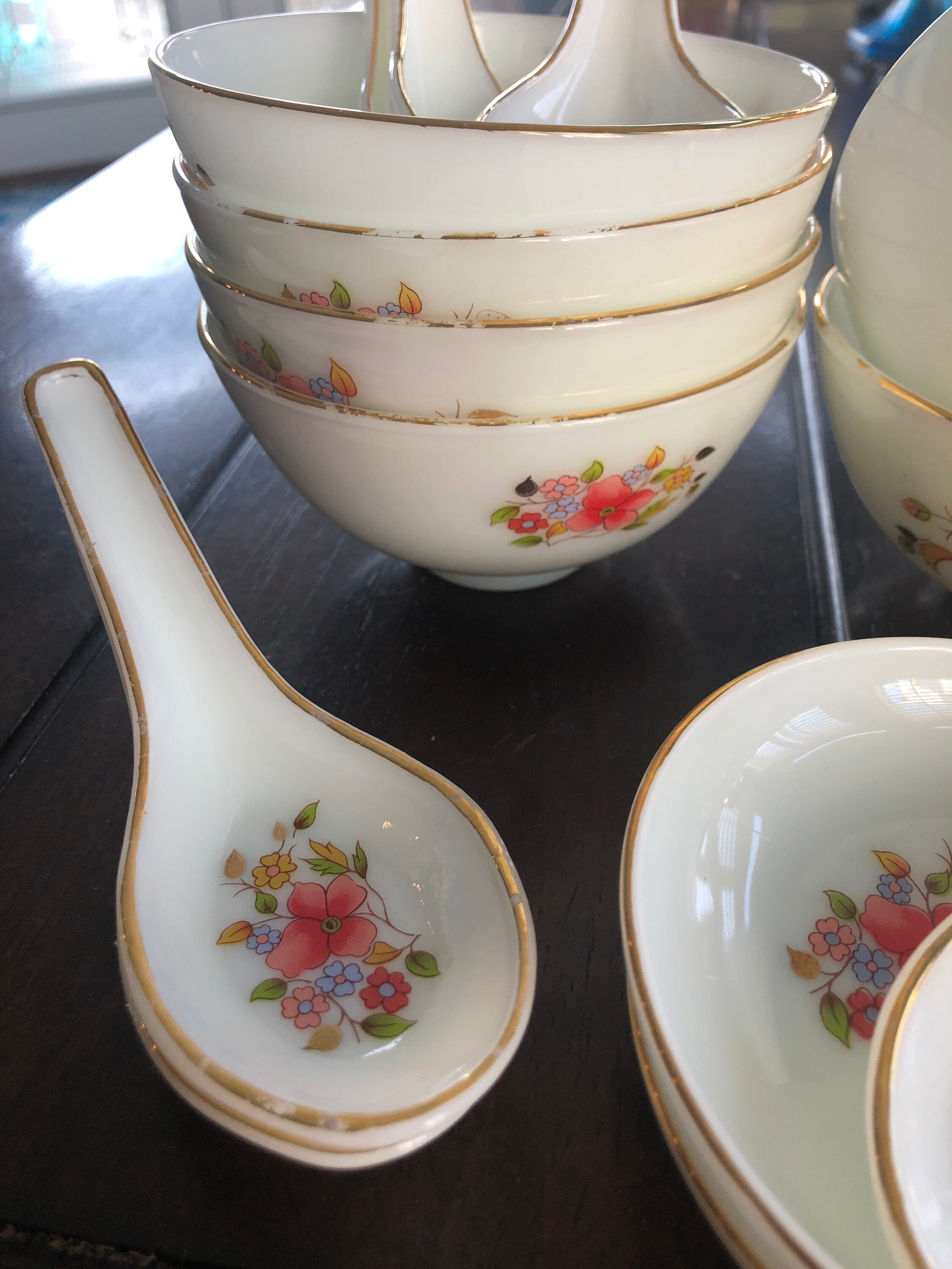 vintage-asian-glass-soup-bowl-spoon-set-for-6-etsy