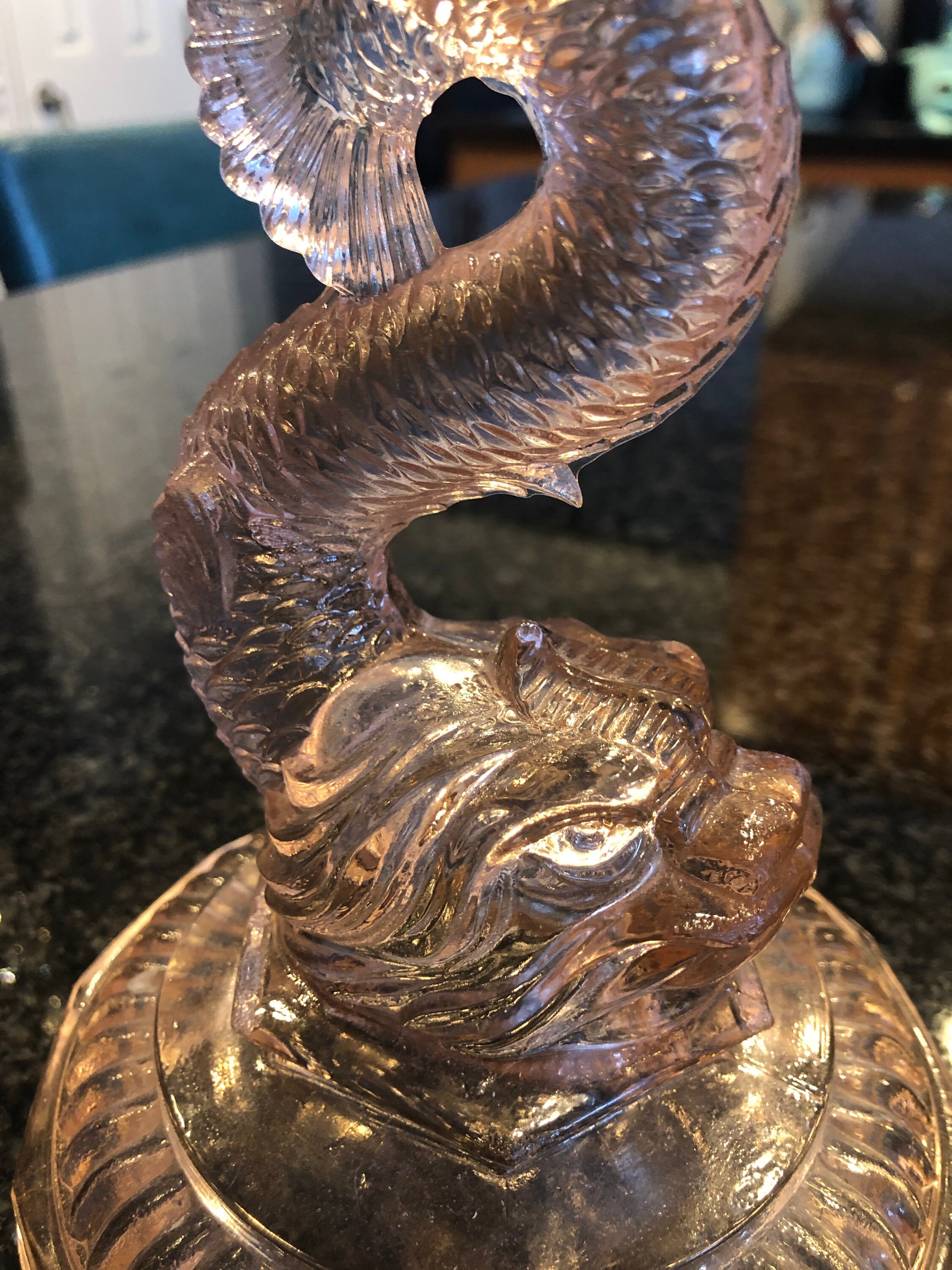 Vintage Pink Glass Koi Fish Candlestick Holder Pair Portieux - Etsy