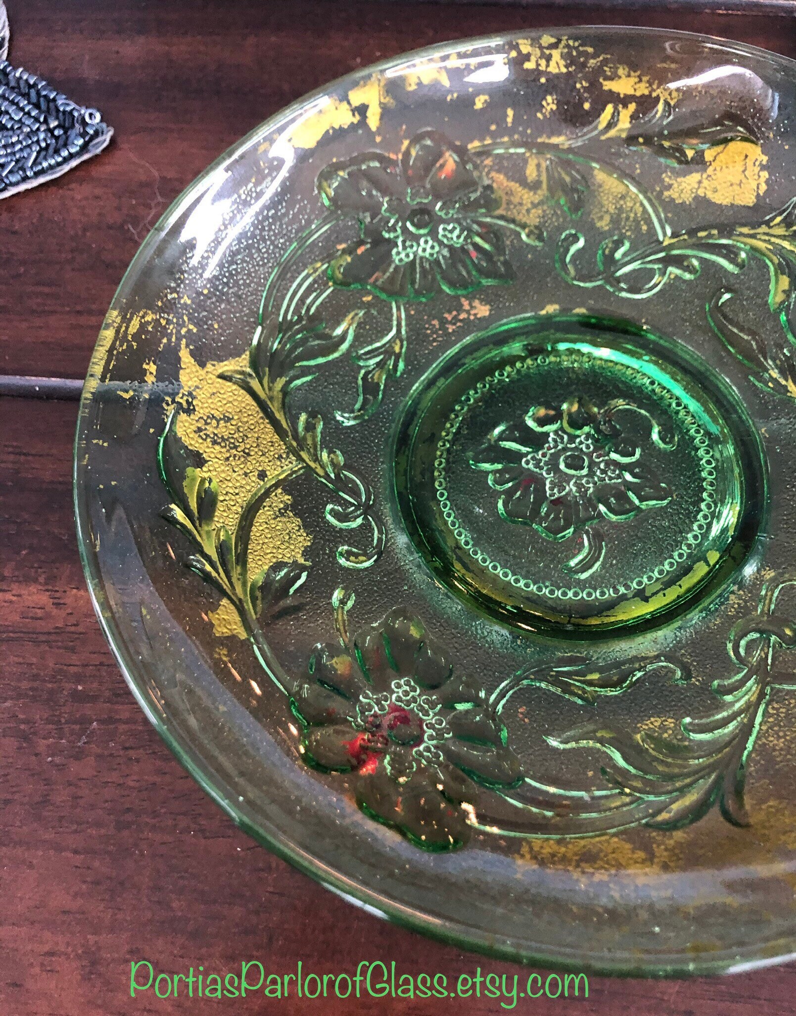 1908 Antique Green Northwood’s “poppy” Goofus Glass Bowl (EAPG) - Etsy