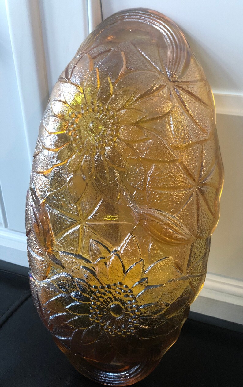 Amber or Marigold Carnival Glass Lily Pons Pickle Dish - Etsy